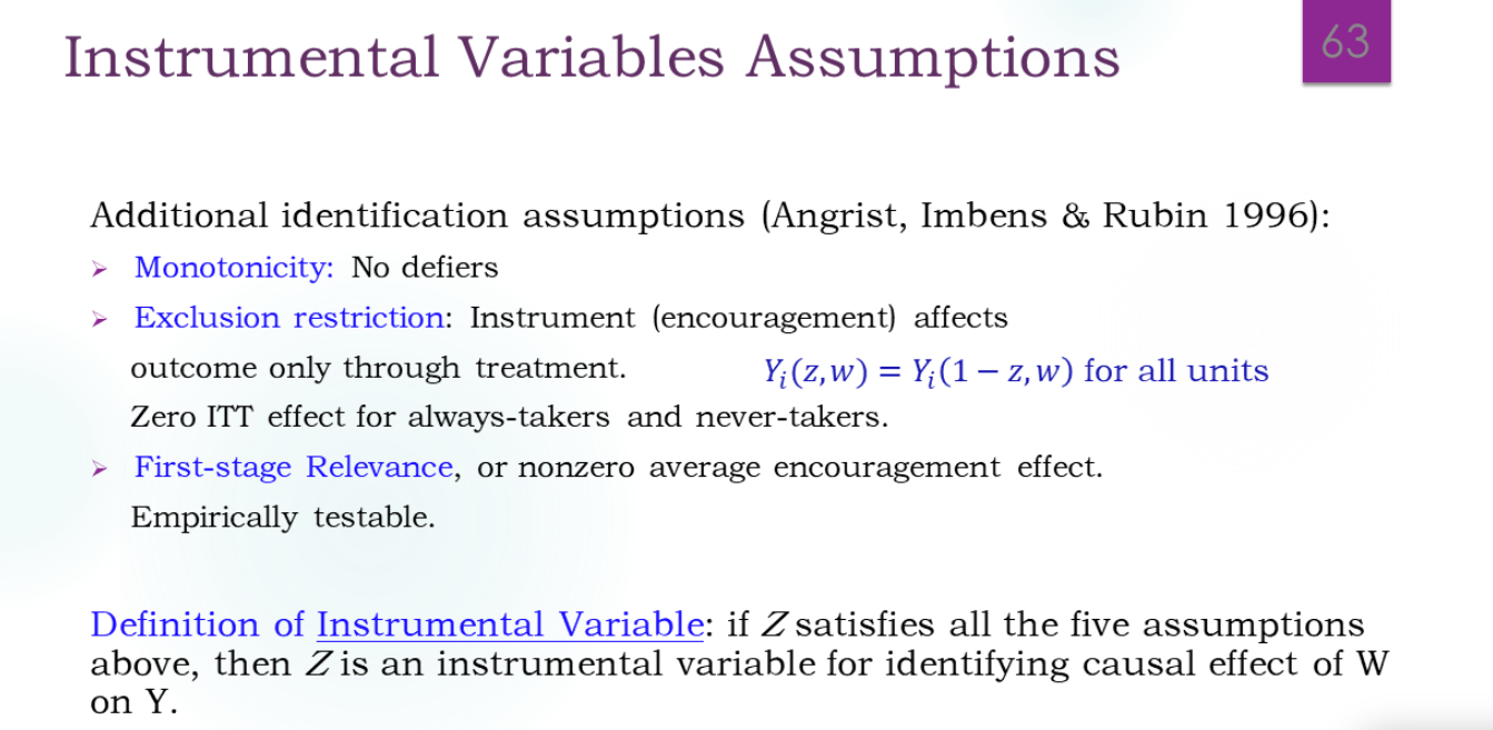 因果推断导论笔记 Lecture12 Randomized Experiments With Noncompliance Instrumental Variable Method
